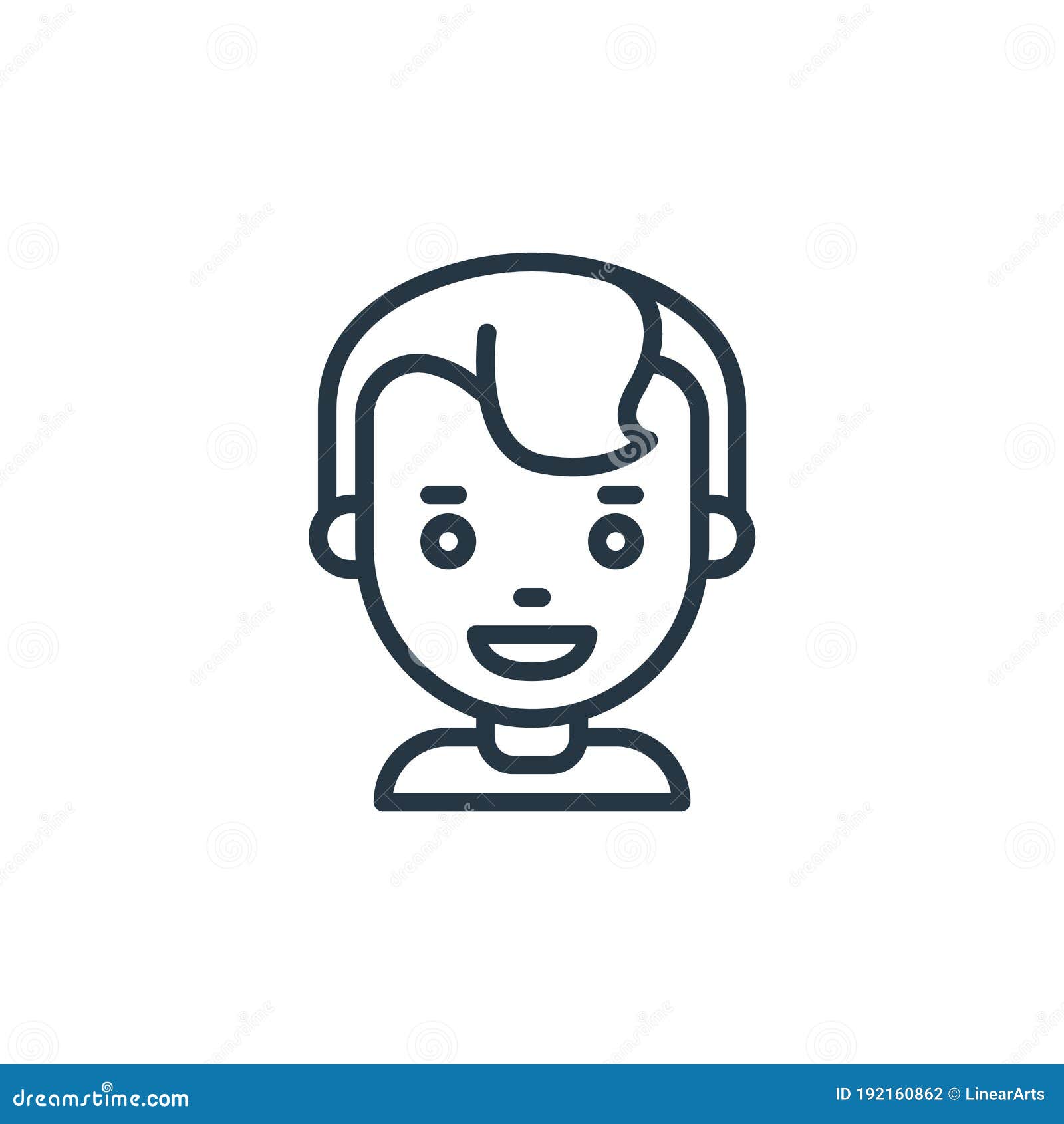 Boy Icon Vector from Kids Avatars Concept. Thin Line Illustration of ...