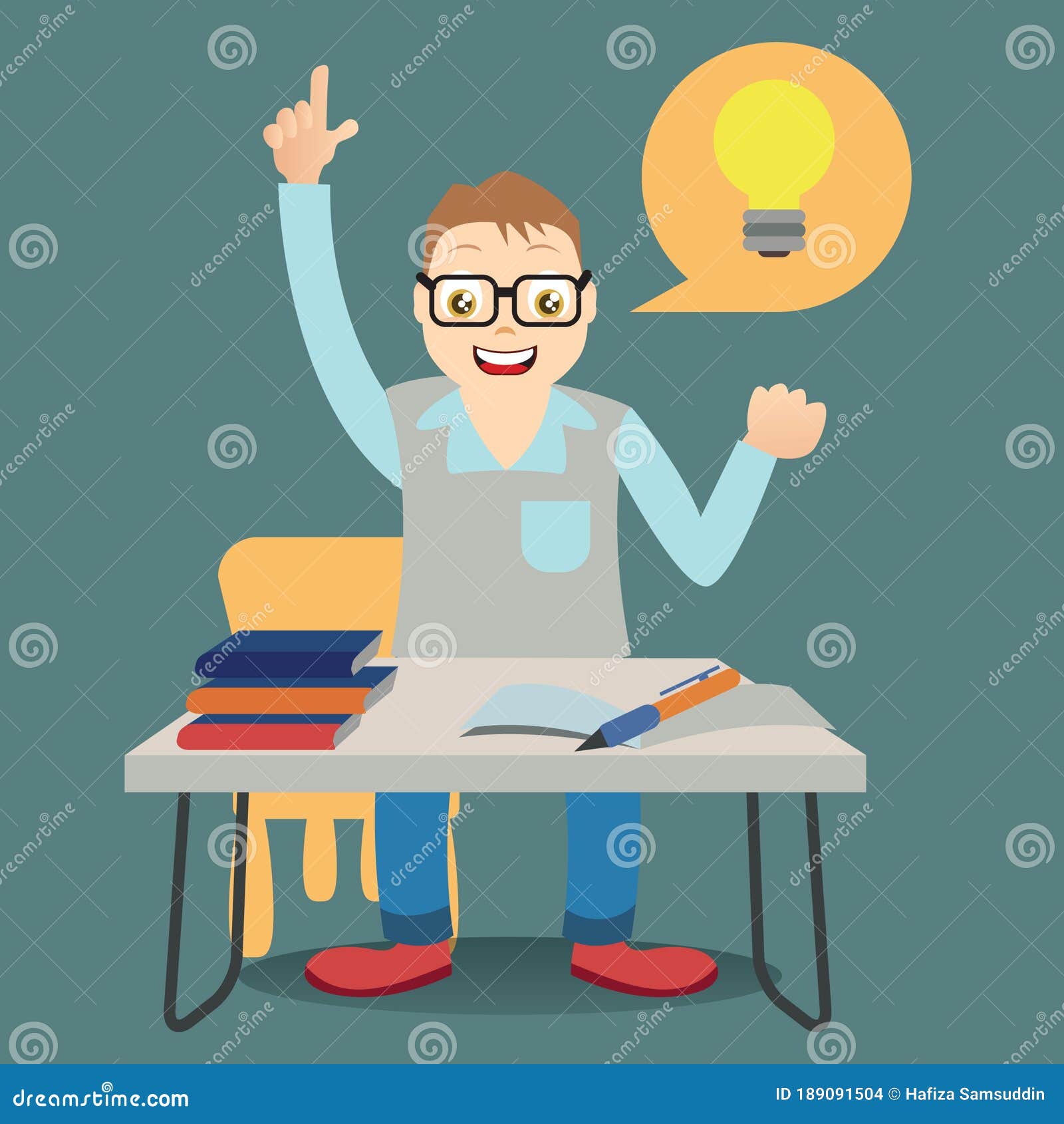 Boy with Idea. Vector Illustration Decorative Design Stock Vector ...
