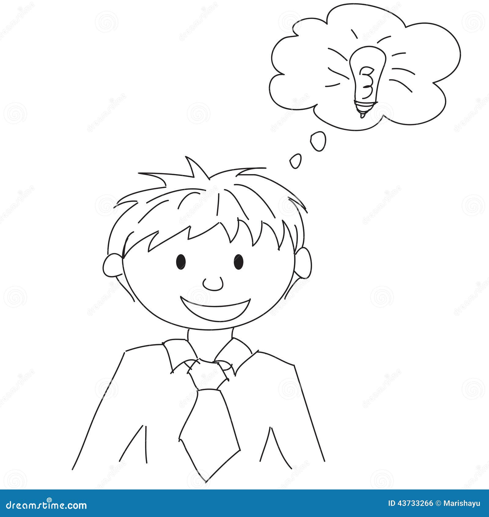 Boy with idea stock vector. Illustration of glad, white - 43733266