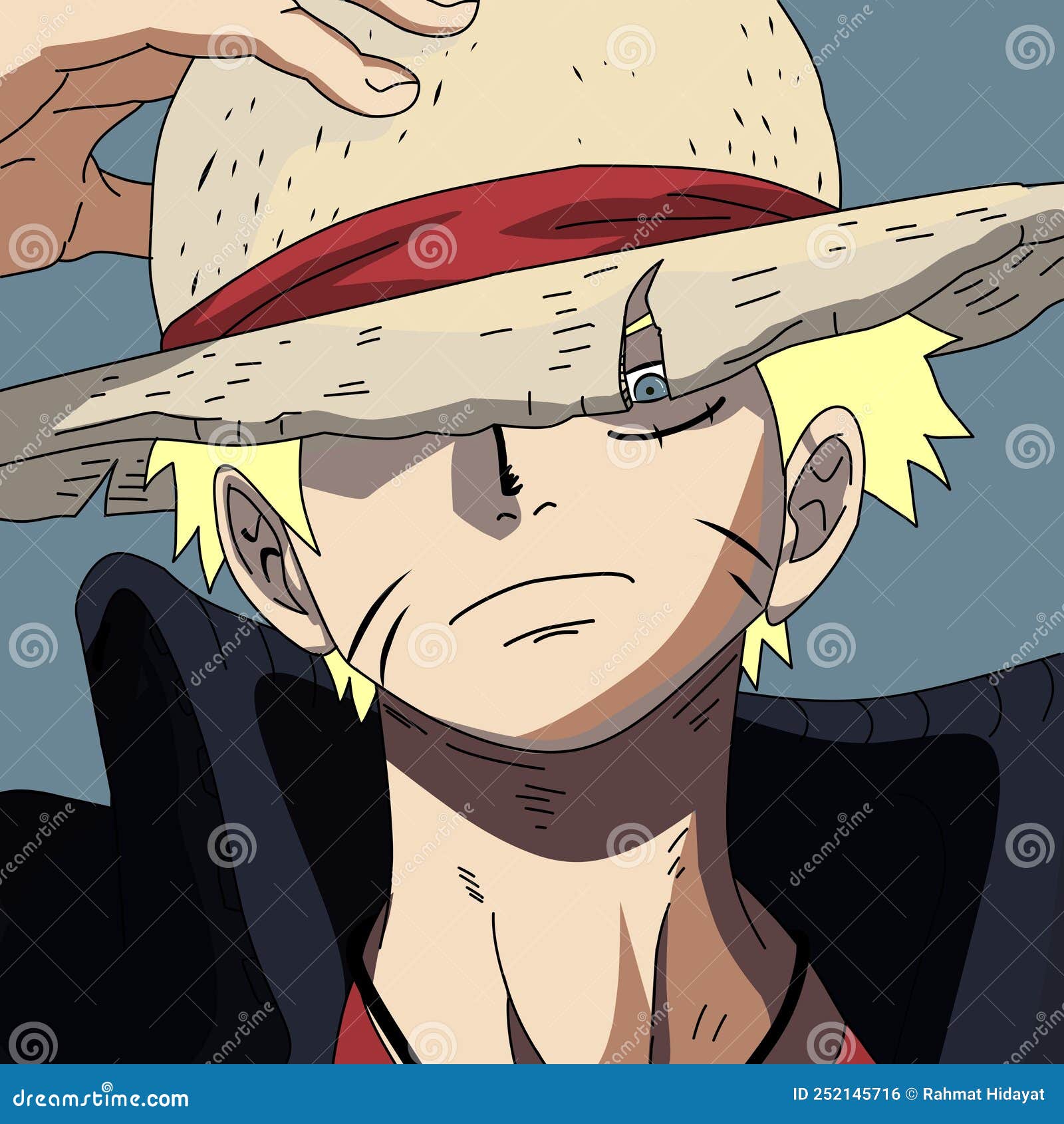 Boy Illustration Character with Hat Anime Stlye Stock Illustration ...