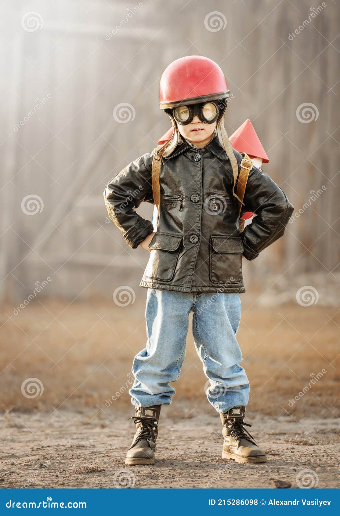 Boy play in the rocketman stock photo. Image of carefree - 215286098