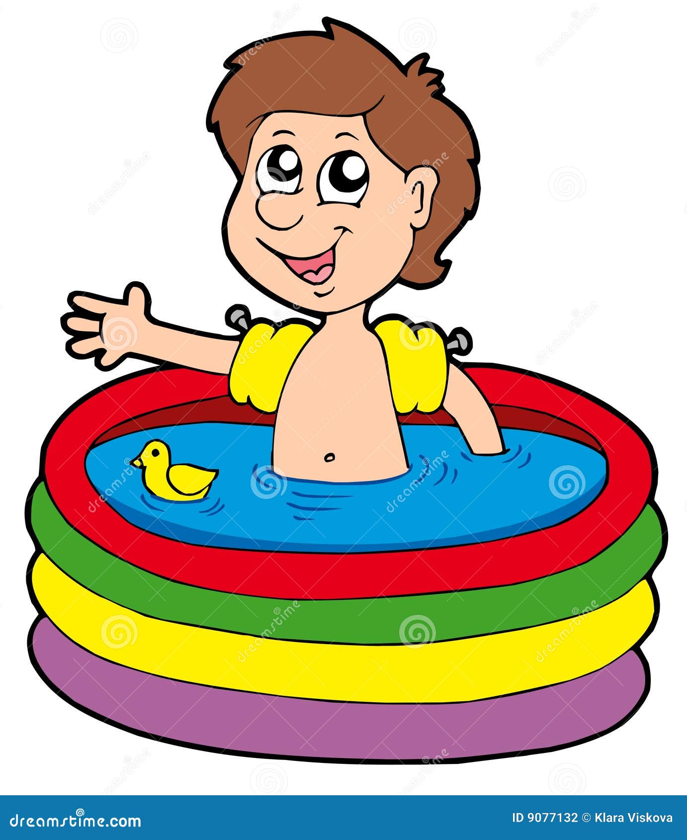Boy In Inflatable Pool Vector Illustration | CartoonDealer.com #9077132
