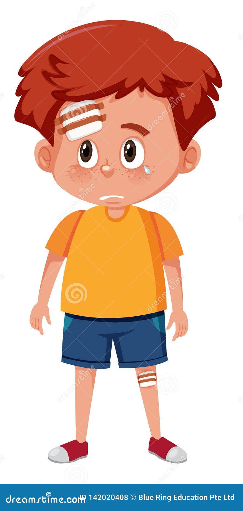 A boy injured character stock vector. Illustration of injury - 142020408
