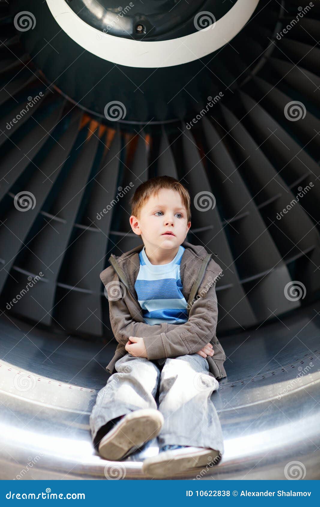 Boy inside turbine stock photo. Image of cute, airplane - 10622838