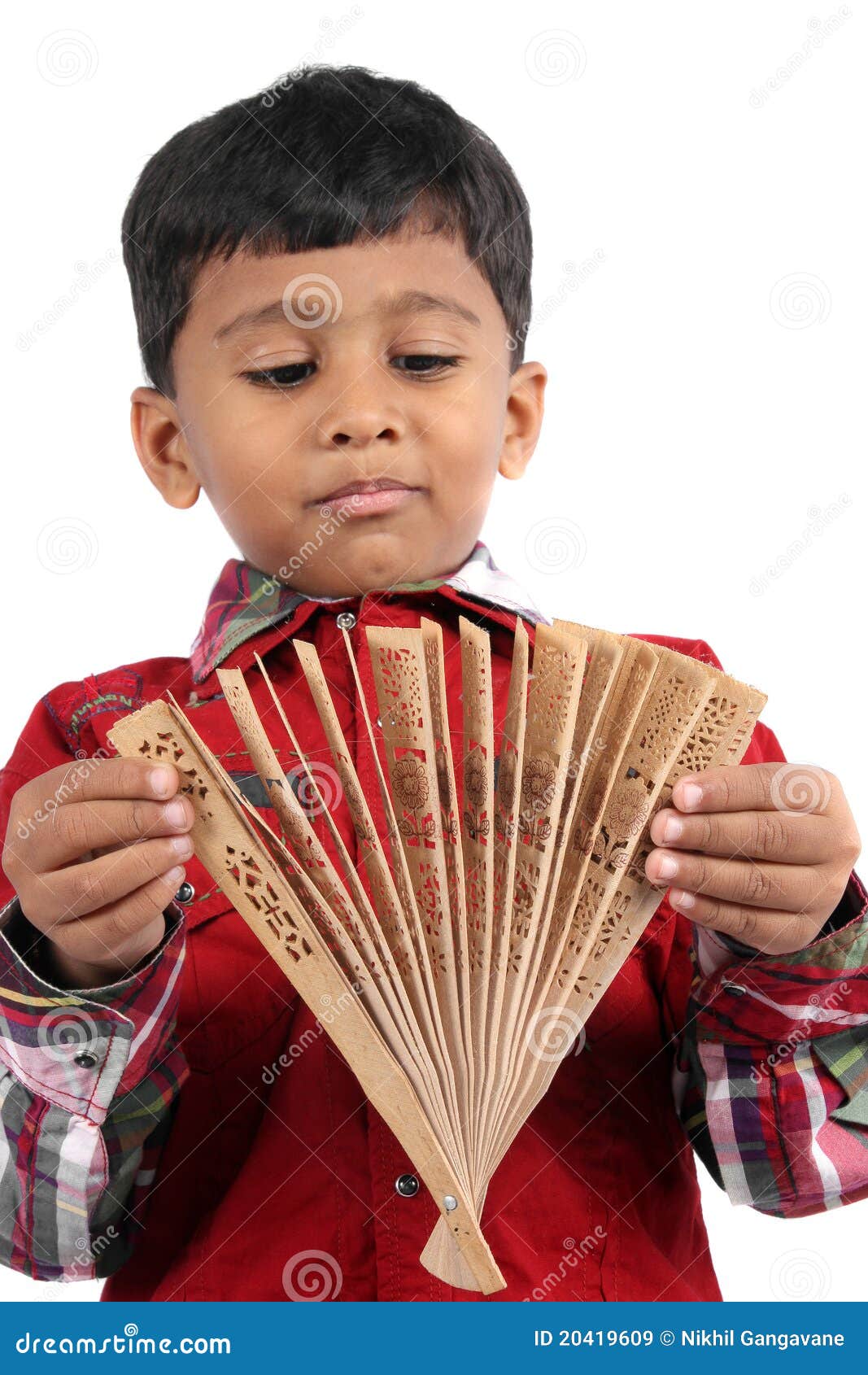 Boy with Japanese Fan stock image. Image of playing, asian - 20419609