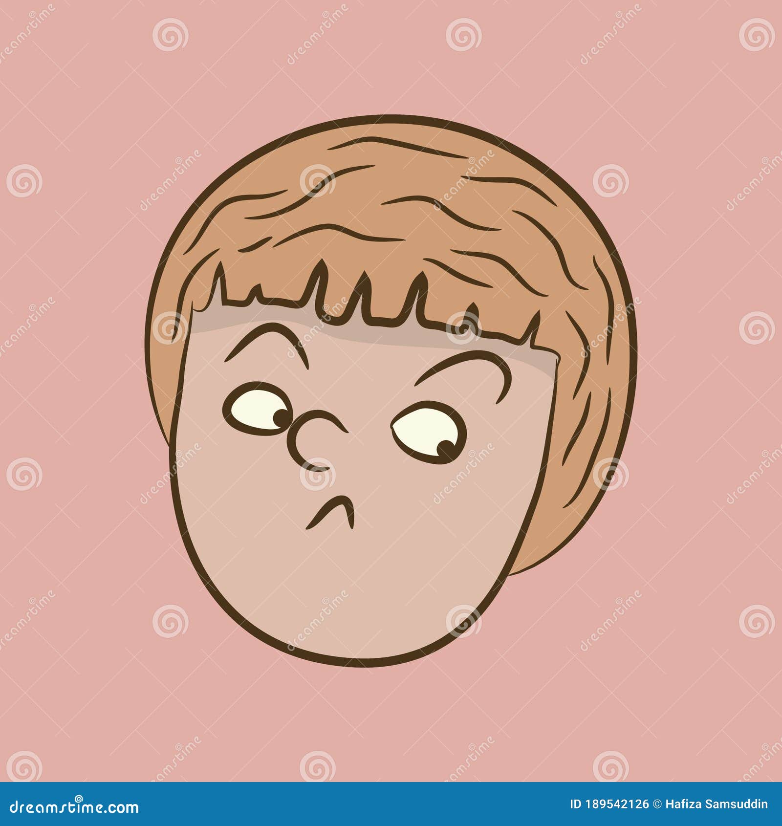 Boy with Jealous Expression. Vector Illustration Decorative Design ...