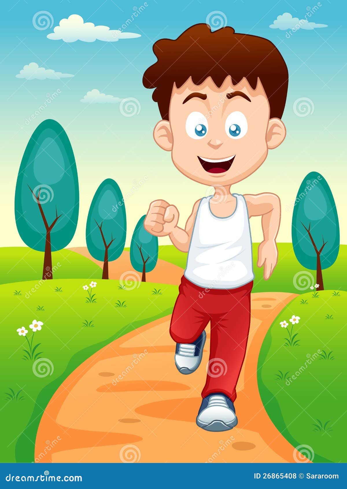 Boy jogging stock vector. Illustration of race, graphic - 26865408