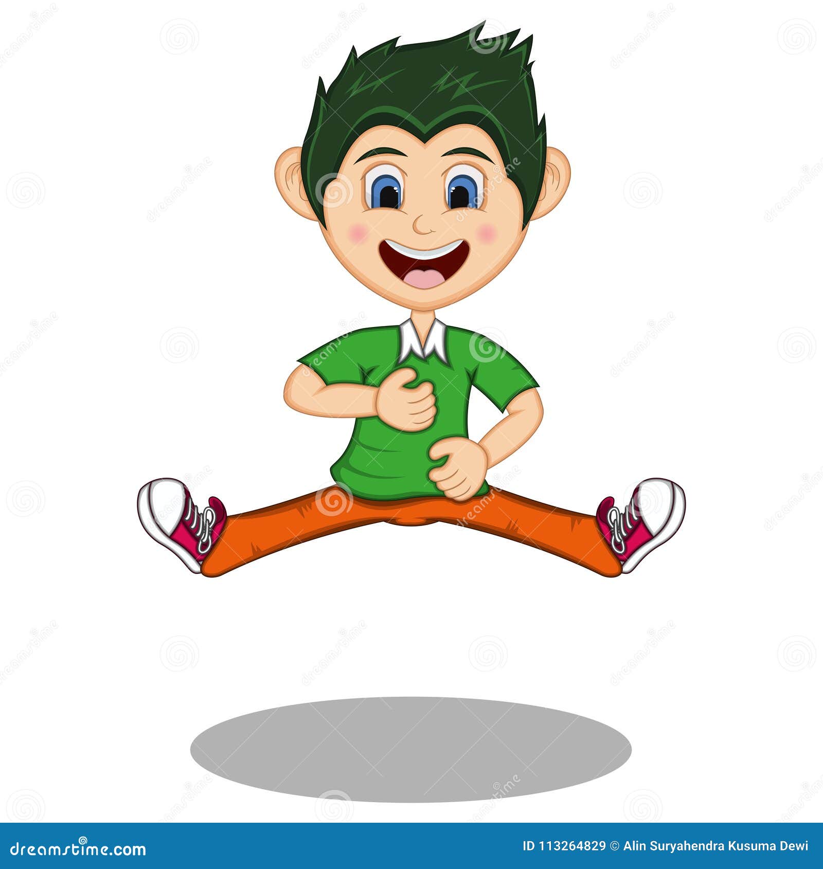 Boy Jump - Dancing Cartoon stock vector. Illustration of hand - 113264829