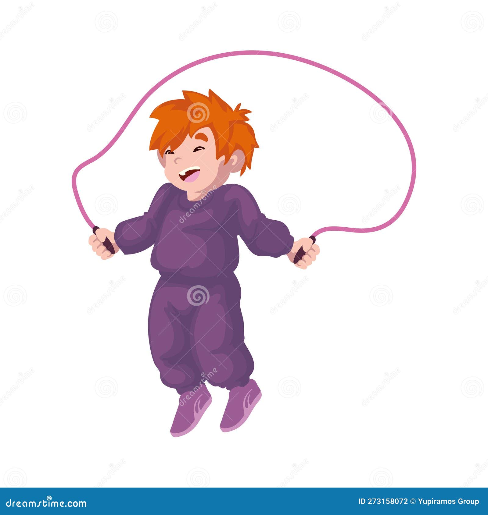 Boy with a jump rope stock vector. Illustration of education - 273158072