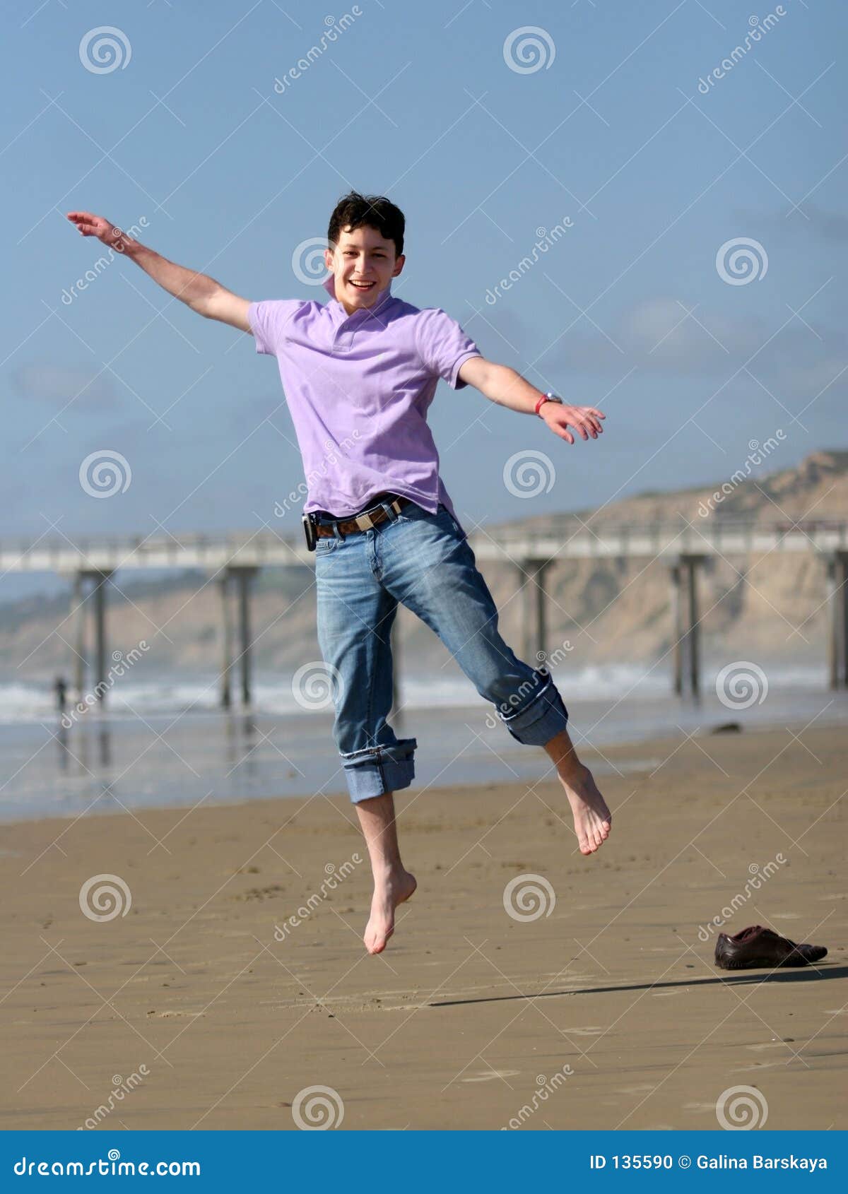 Boy jumping stock photo. Image of enjoying, sport, lifestyle - 135590