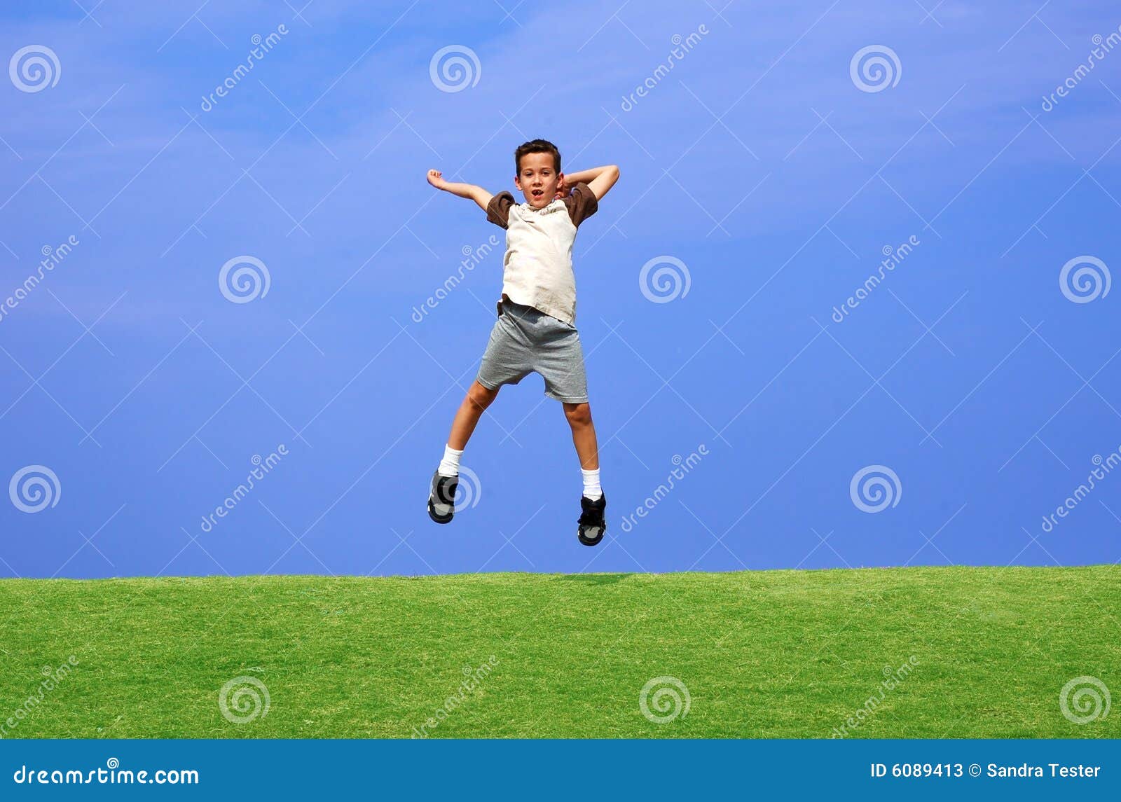 Boy Jumping Picture. Image: 6089413