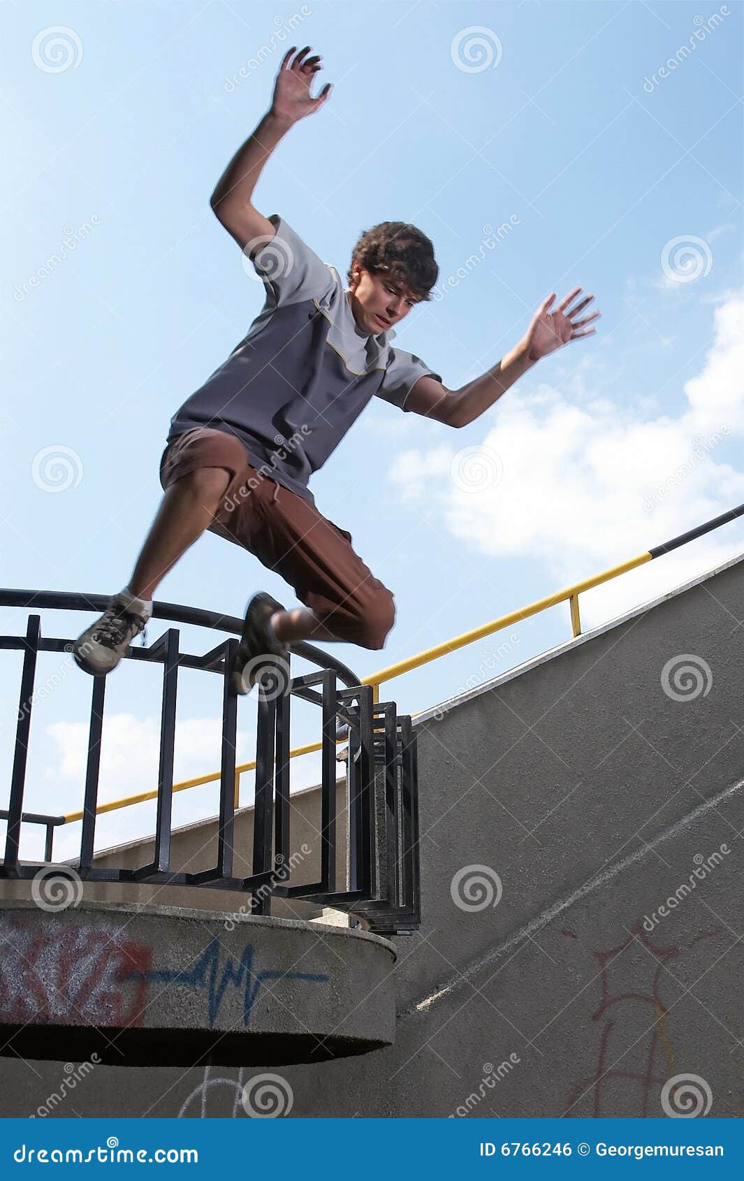 Boy jumping stock photo. Image of teenager, skill, balance - 6766246