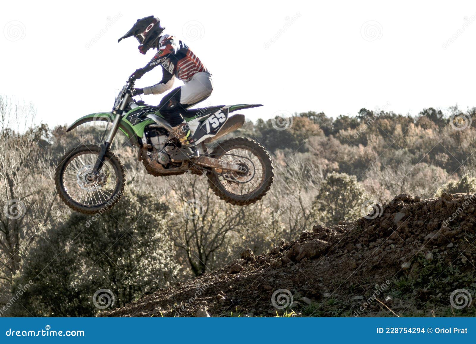 Boy Jumping Away on a Motocross Track Stock Photo - Image of jumping ...