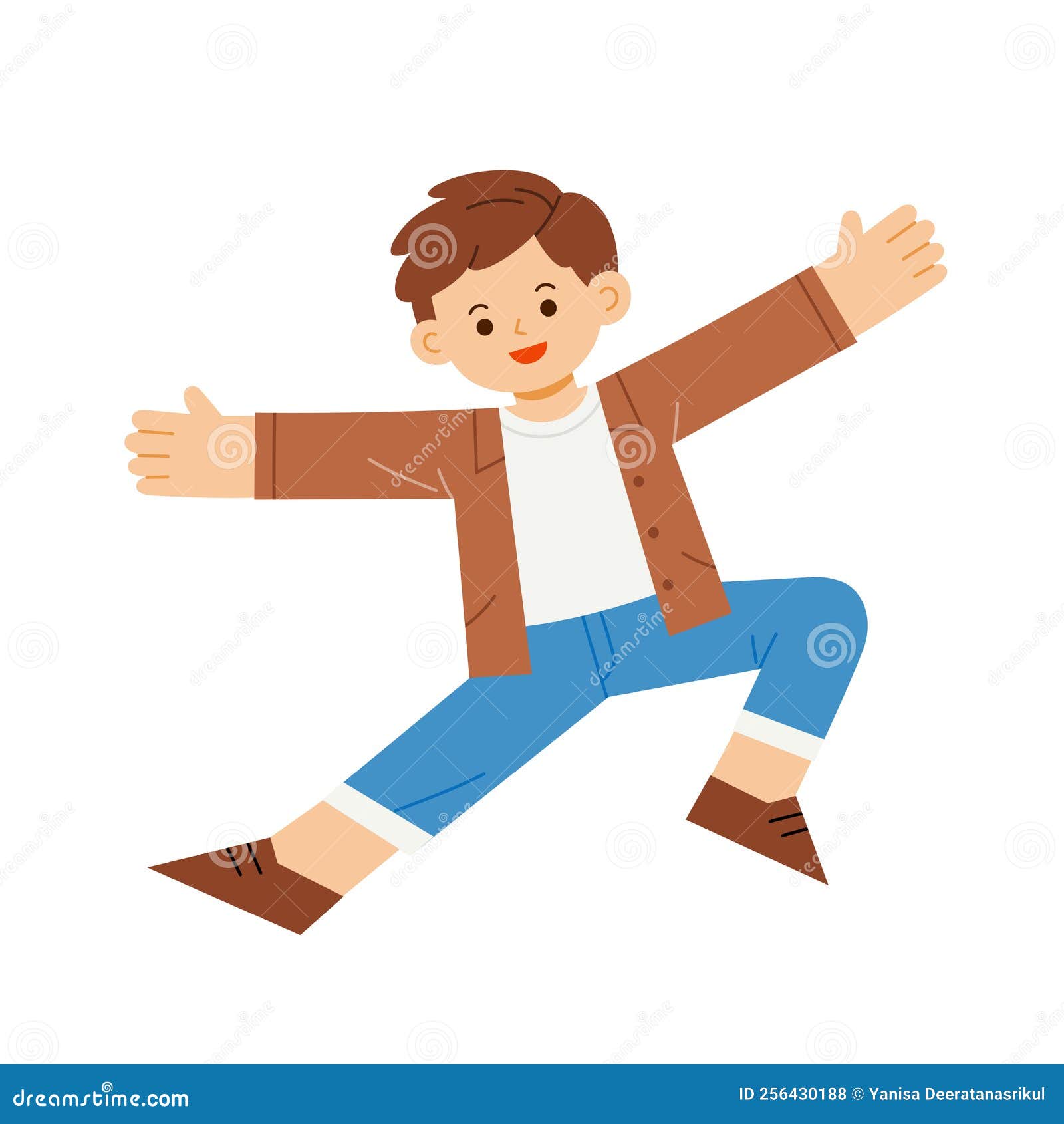 A Boy Jumping on the Background. Stock Vector - Illustration of ...