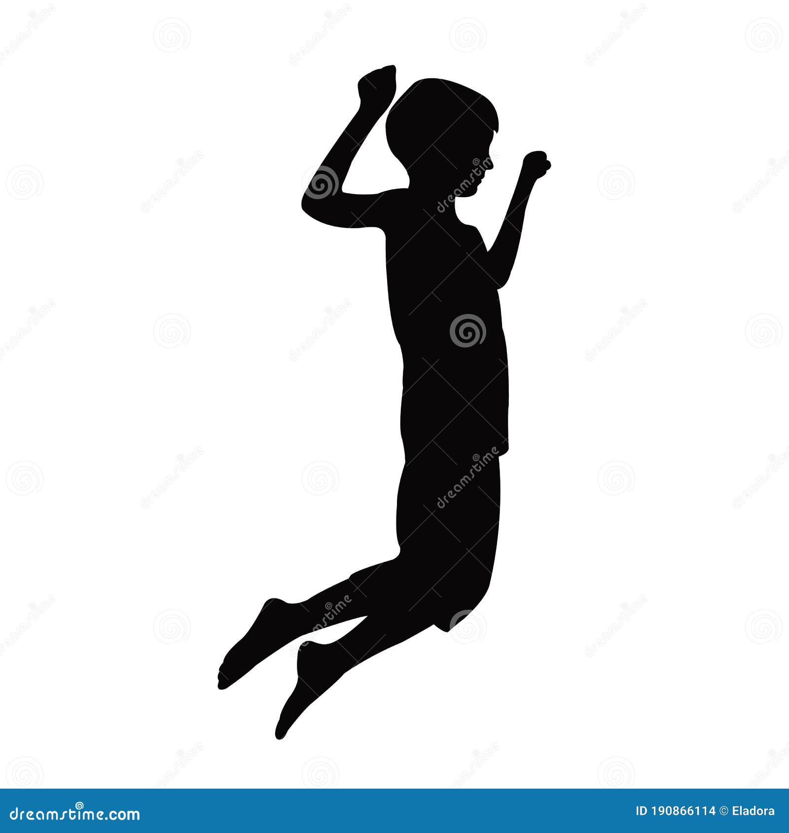 A Boy Jumping Body Silhouette Vector Stock Vector - Illustration of ...