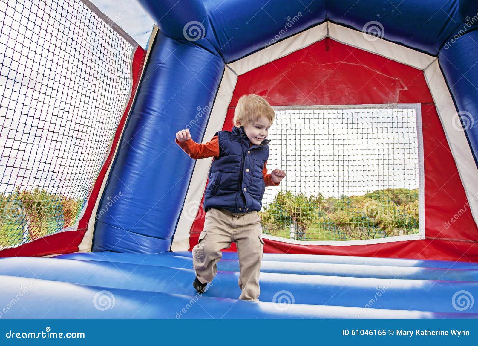 Boy Jumping in Bounce House Stock Image - Image of activity, jumping ...