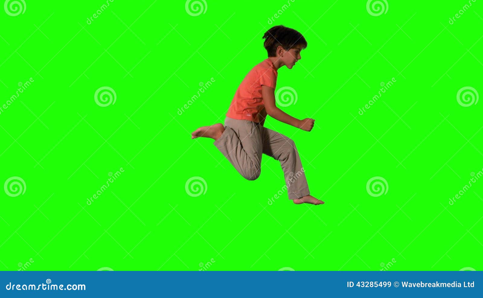 Boy Jumping on Green Screen Side View Stock Video - Video of chroma ...