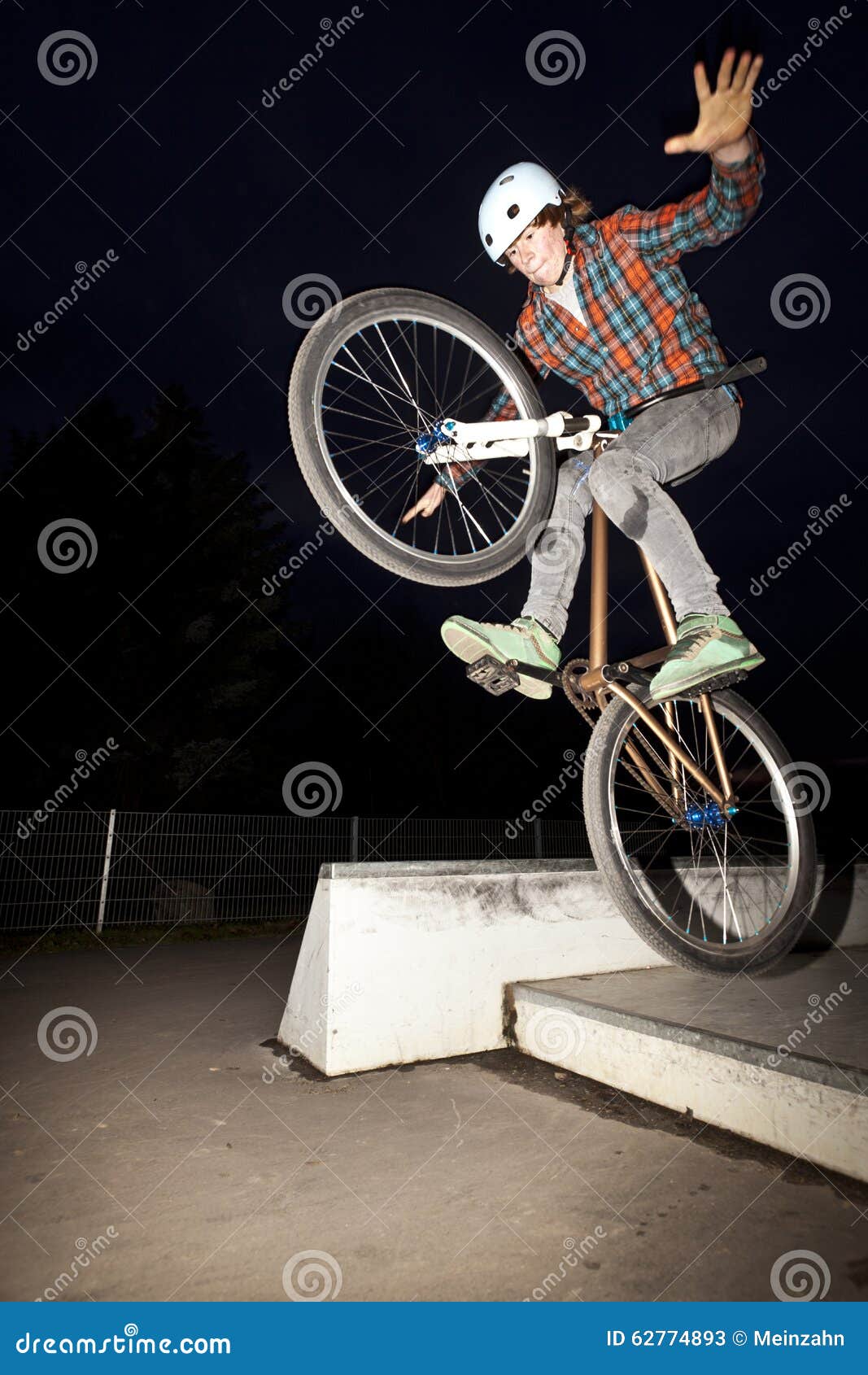 Boy Jumping With His Bike Over A Ramp Stock Image | CartoonDealer.com ...