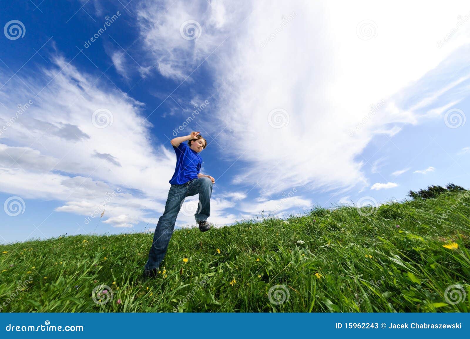 Boy jumping outdoor stock image. Image of kids, childhood - 15962243