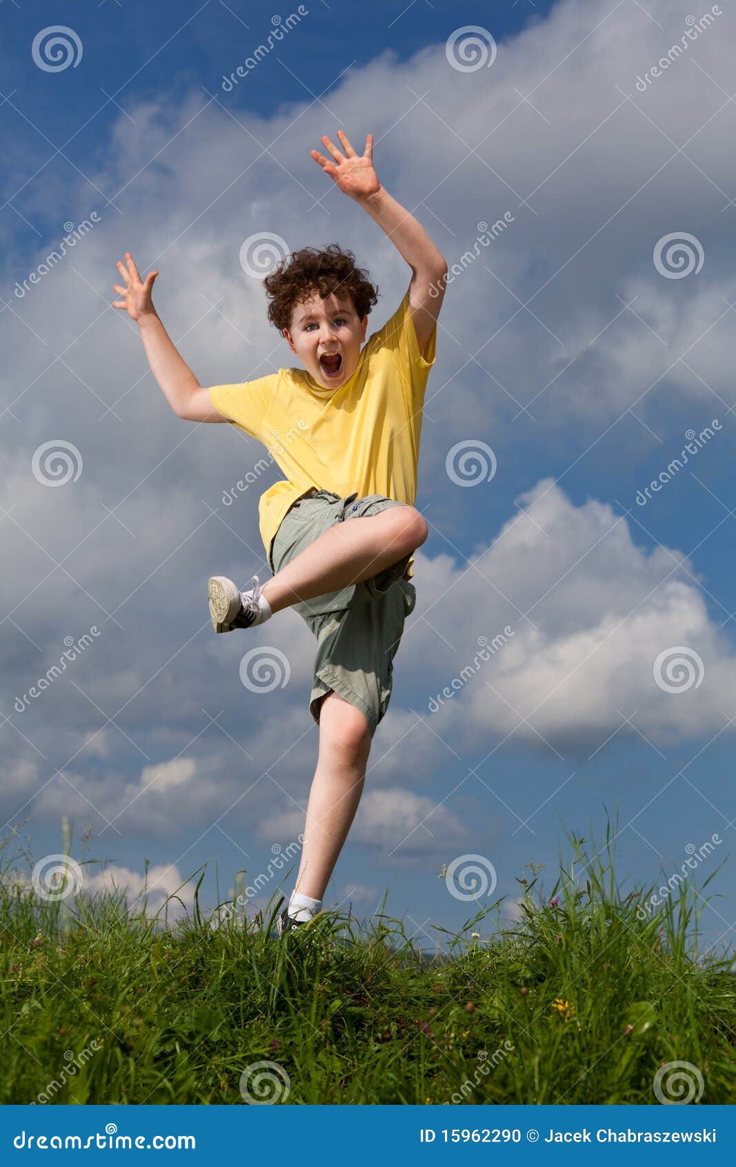 Boy jumping outdoor stock photo. Image of childhood, children - 15962290