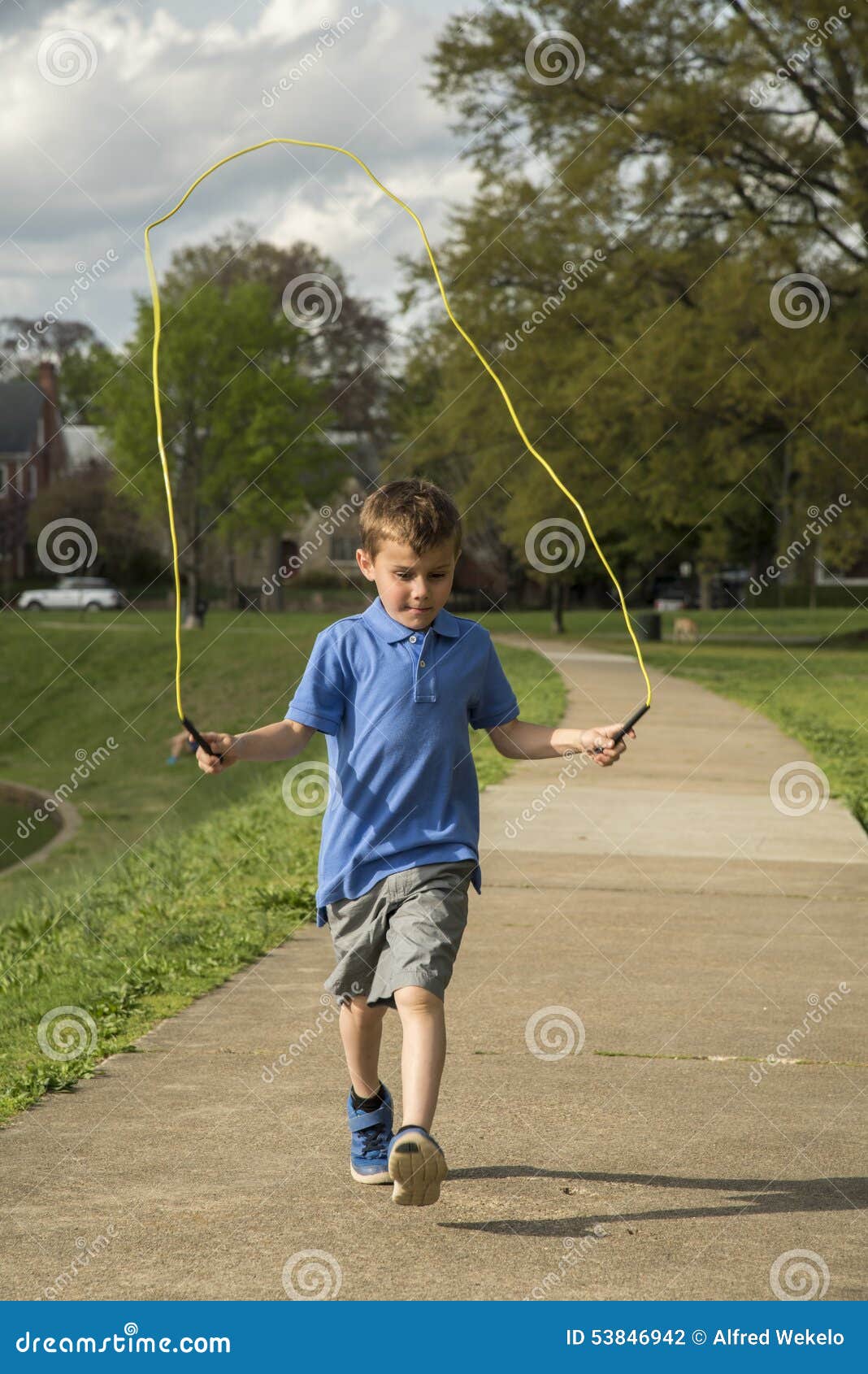 Boy Jumping Rope in the Park Stock Photo - Image of girl, jumping: 53846942