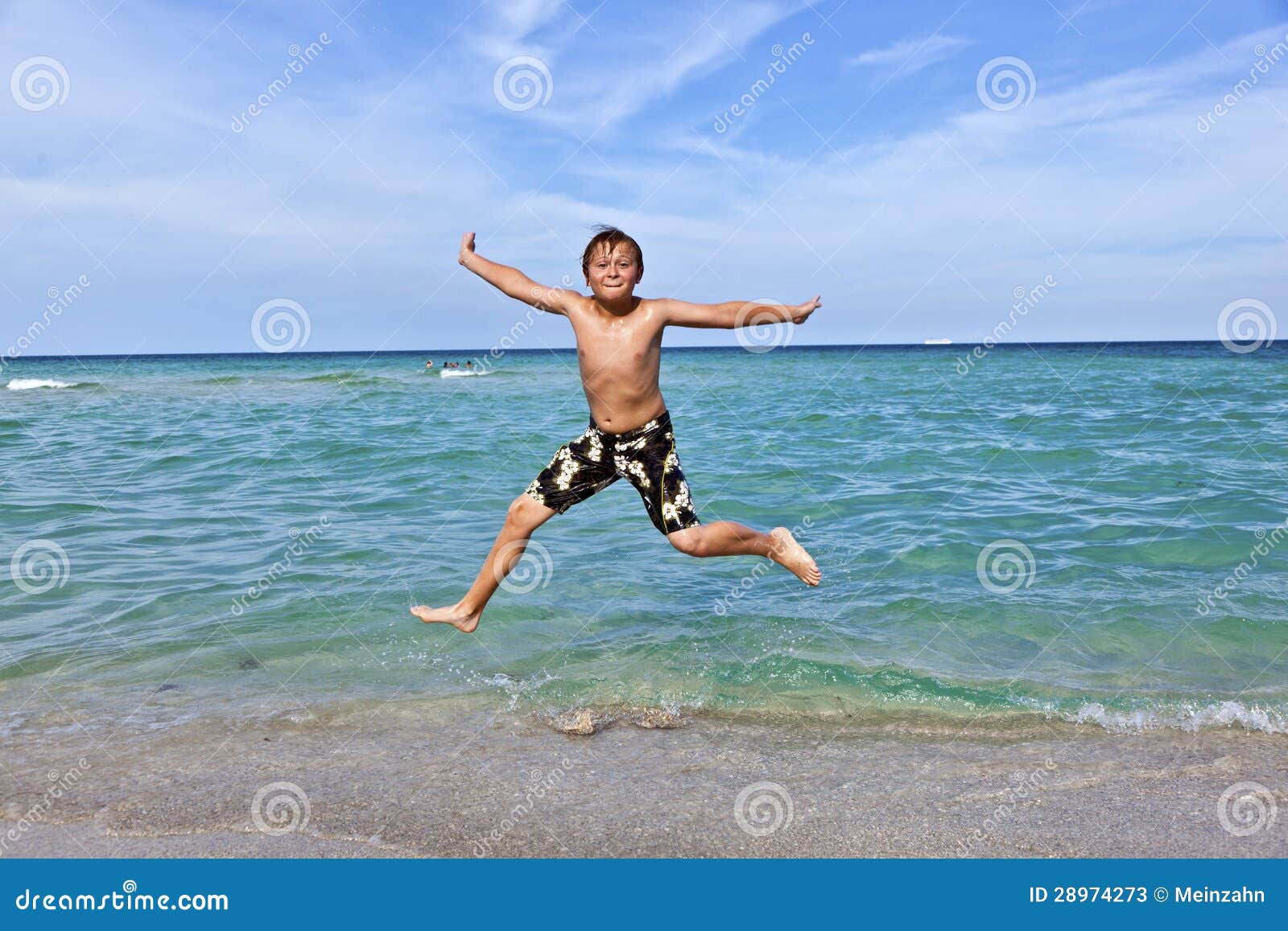 Boy is Jumping in the Surf of the Ocean Stock Image - Image of atlantic ...