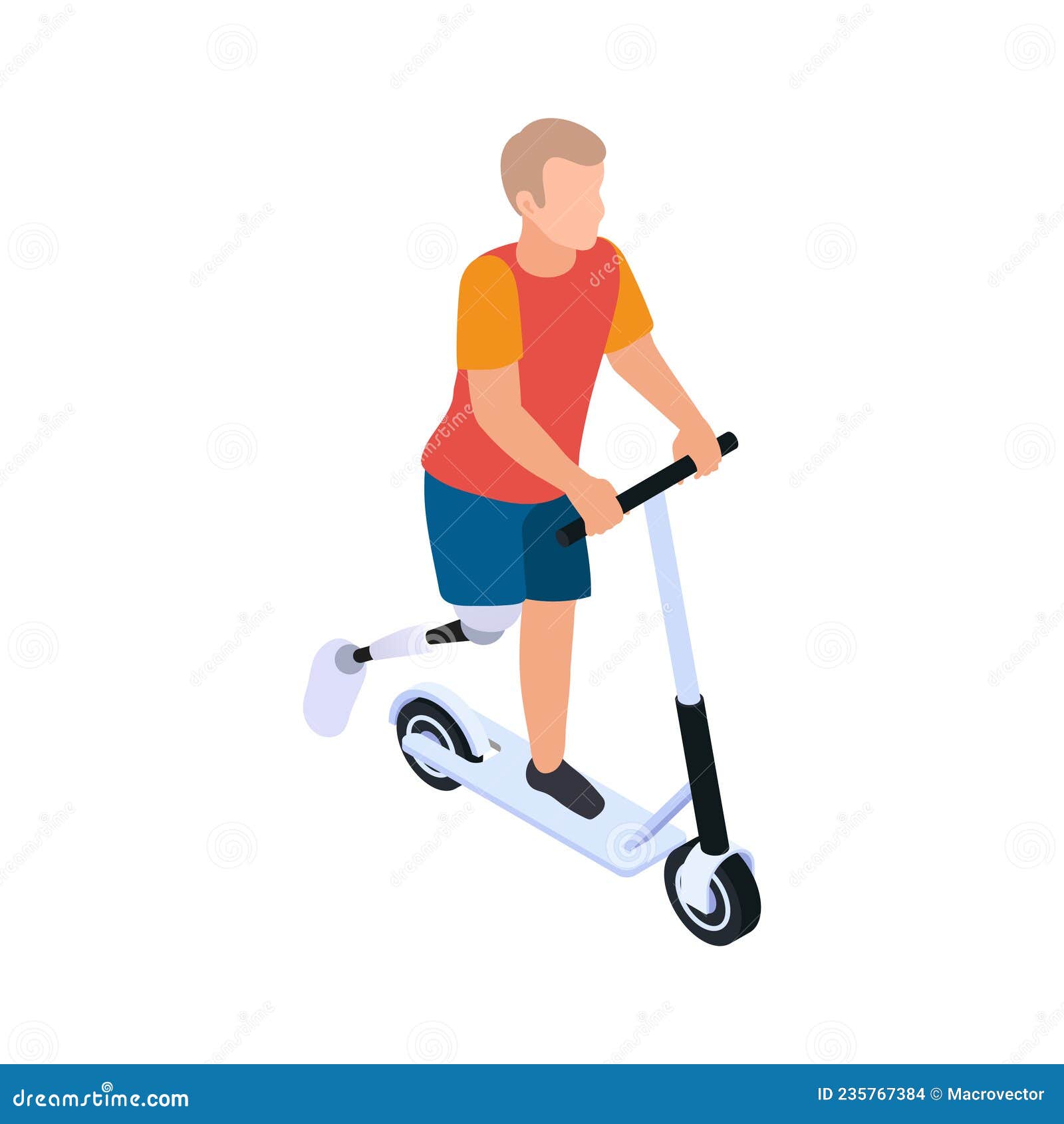 Boy on Kickboard Composition Stock Vector - Illustration of people ...