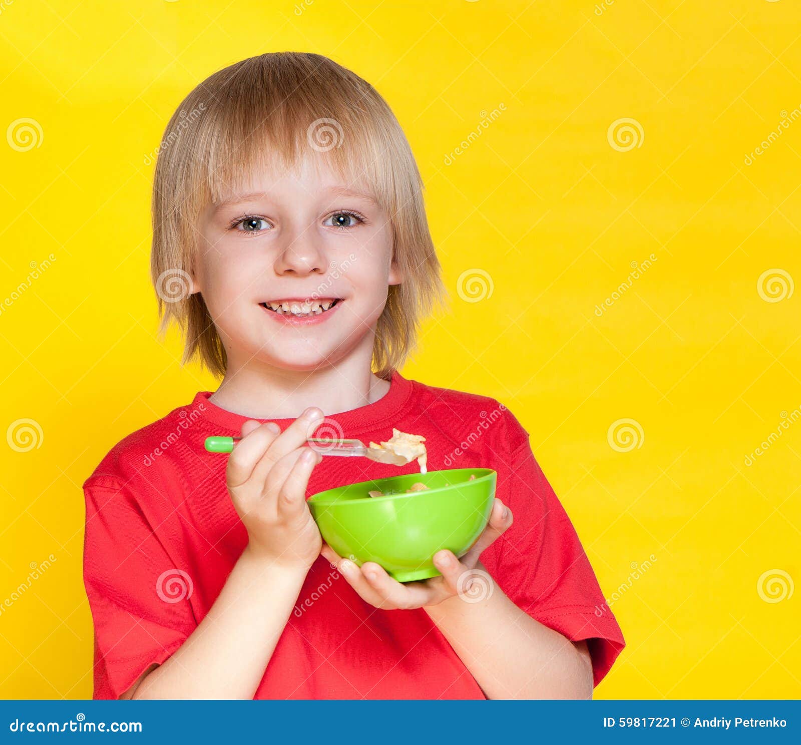 Boy Kid Child Eating Corn Flakes Cereal Stock Image - Image of health ...