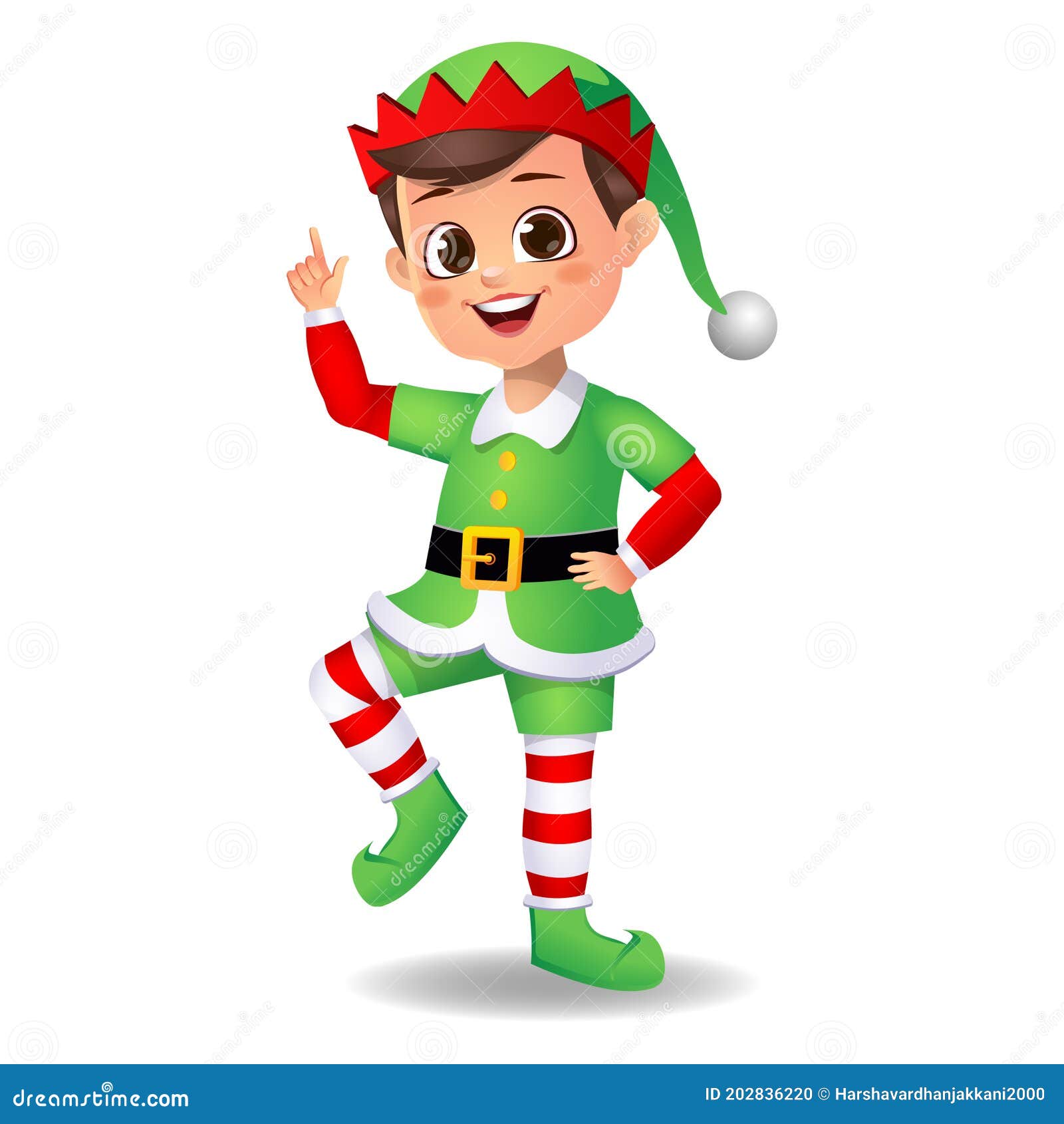 Boy Kid in Elf Dress Dancing Stock Illustration - Illustration of ...