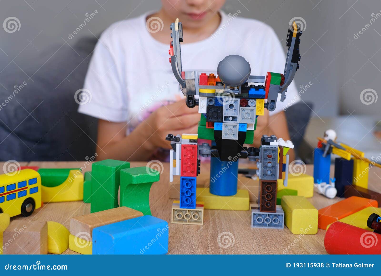 Boy, Kid Plays with the Details of the Constructor, Creates New Toys ...