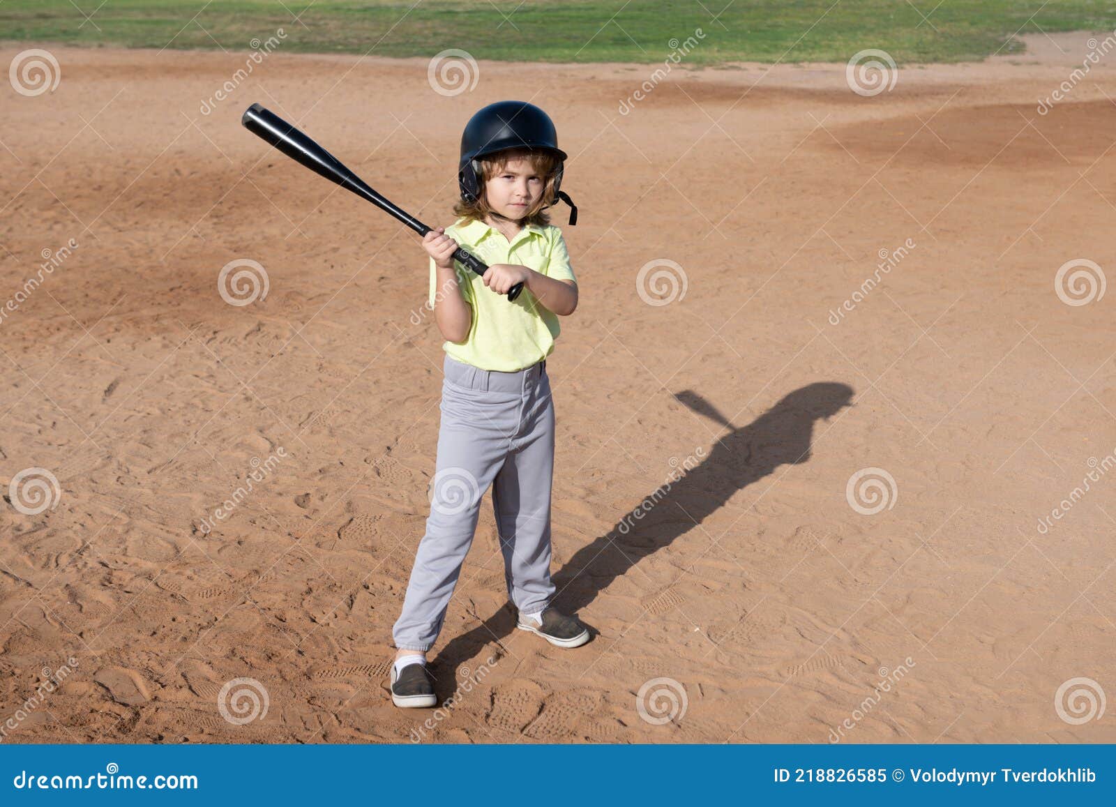 Boy Kid Posing with a Baseball Bat. Portrait of Child Playing Baseball ...