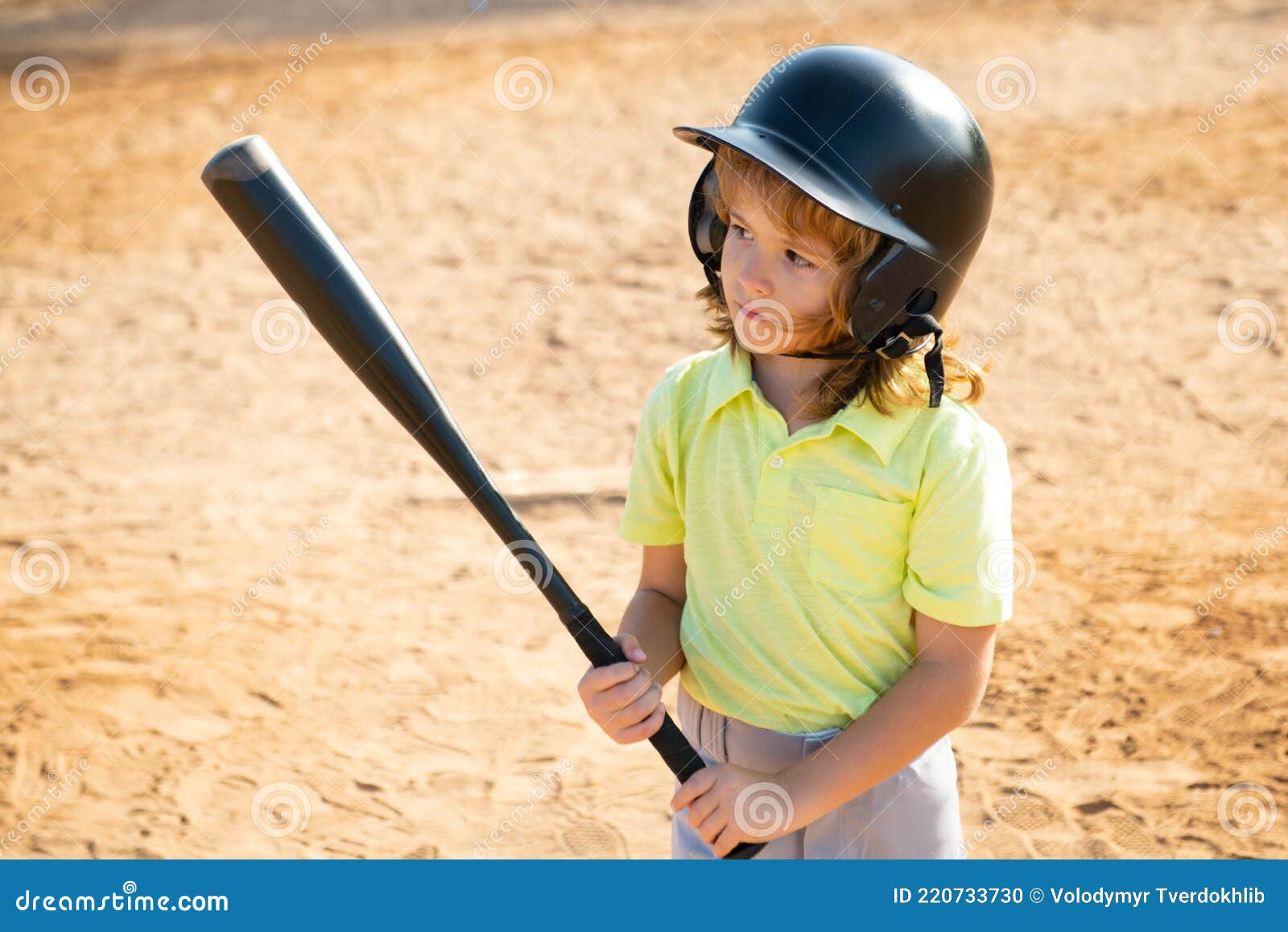 Boy Kid Posing with a Baseball Bat. Portrait of Child Playing Baseball ...