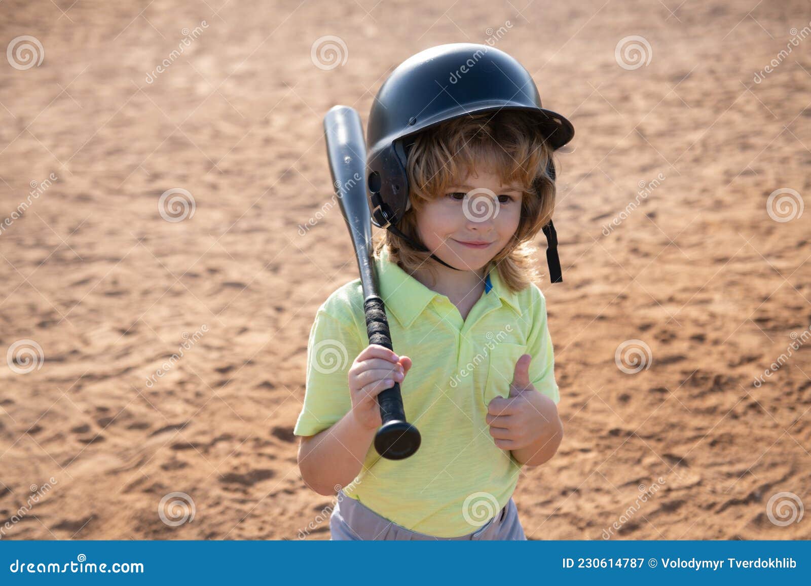 Boy Kid Posing with a Baseball Bat. Portrait of Child Playing Baseball ...