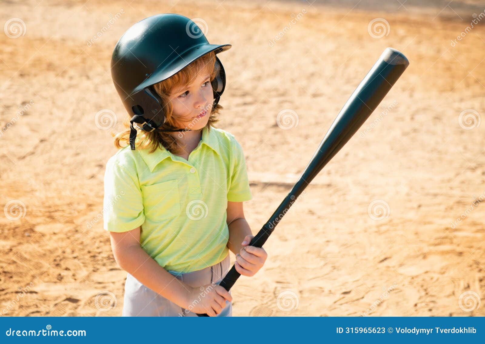 Boy Kid Posing with a Baseball Bat. Portrait of Child Playing Baseball ...