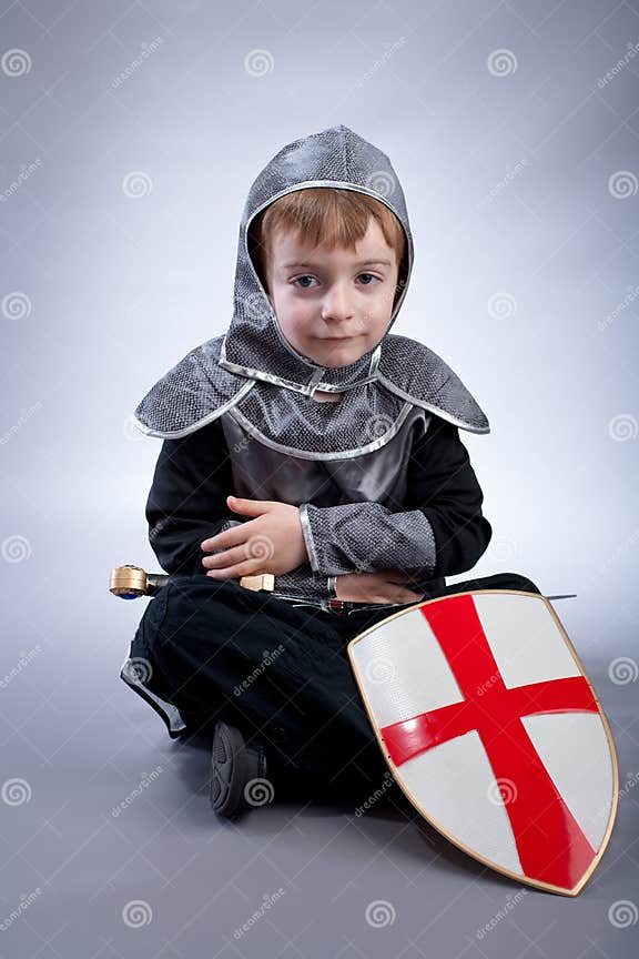 Boy Knight stock image. Image of sword, shine, grey, cross - 13816399
