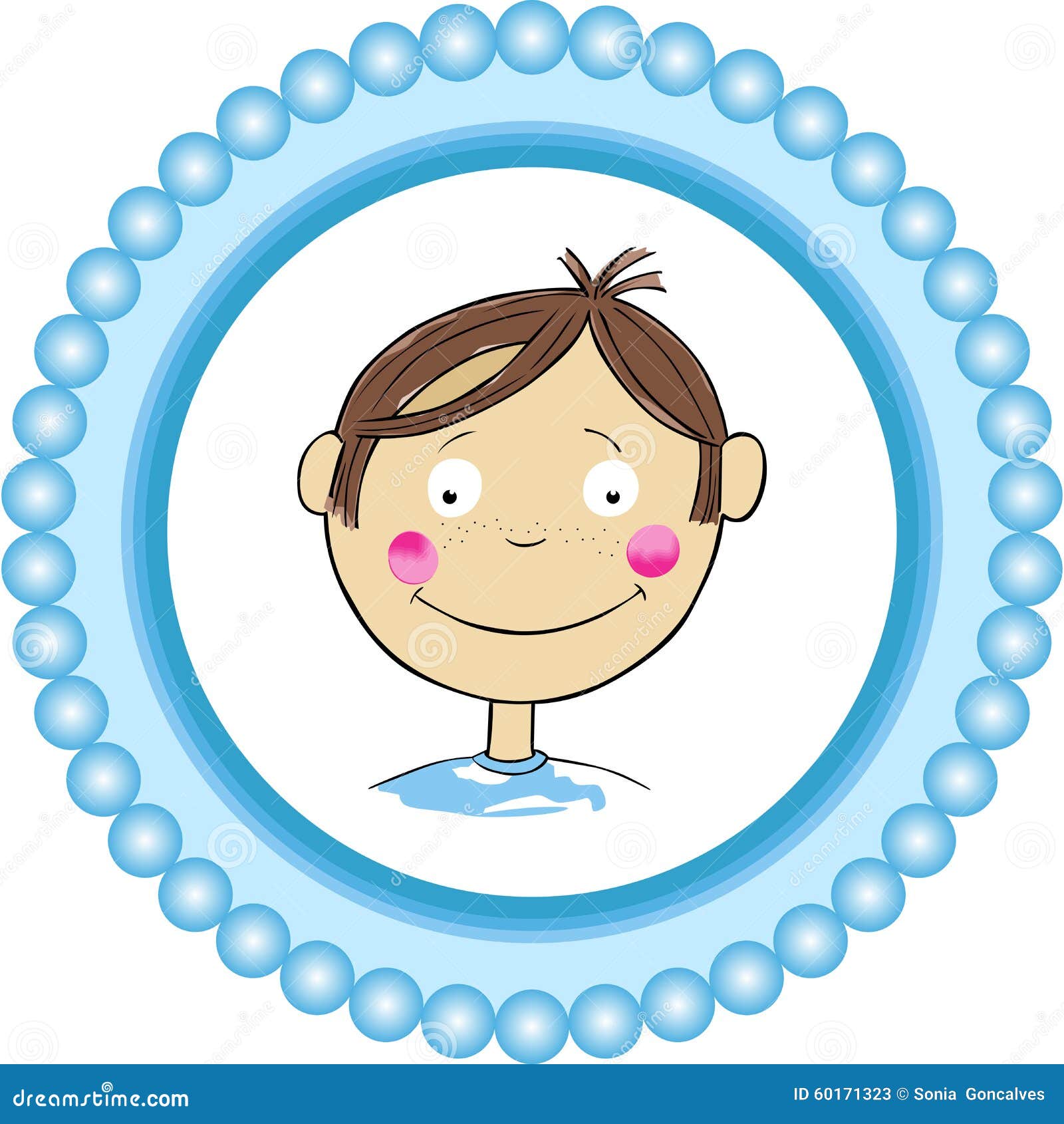 Boy Label Classic Round Sticker Stock Vector - Illustration of face ...