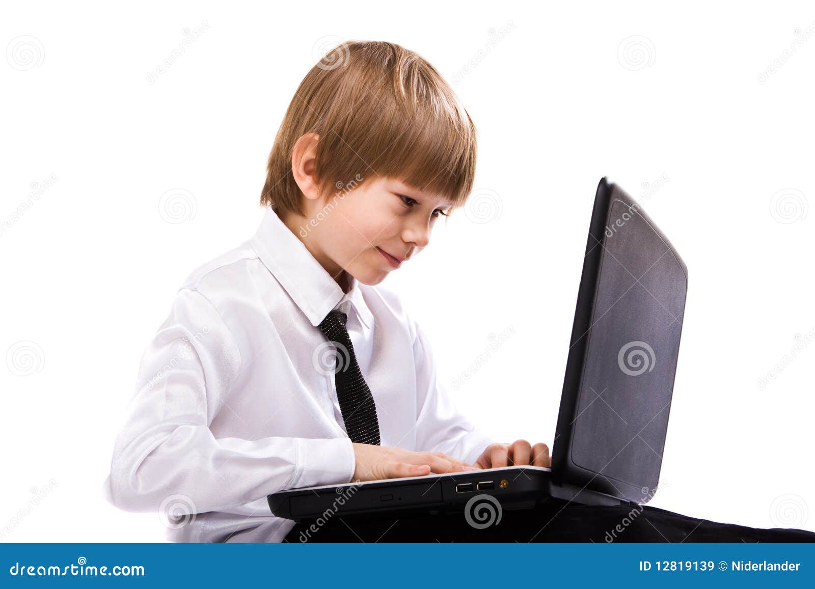 Boy with laptop stock image. Image of education, male - 12819139