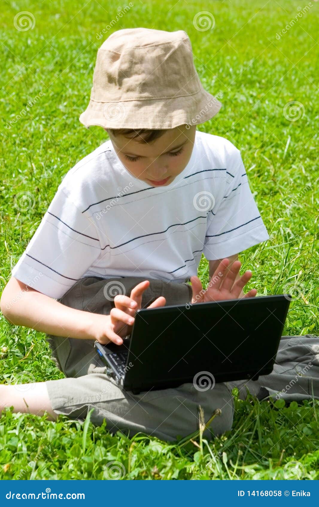 Boy with a laptop stock photo. Image of male, people - 14168058