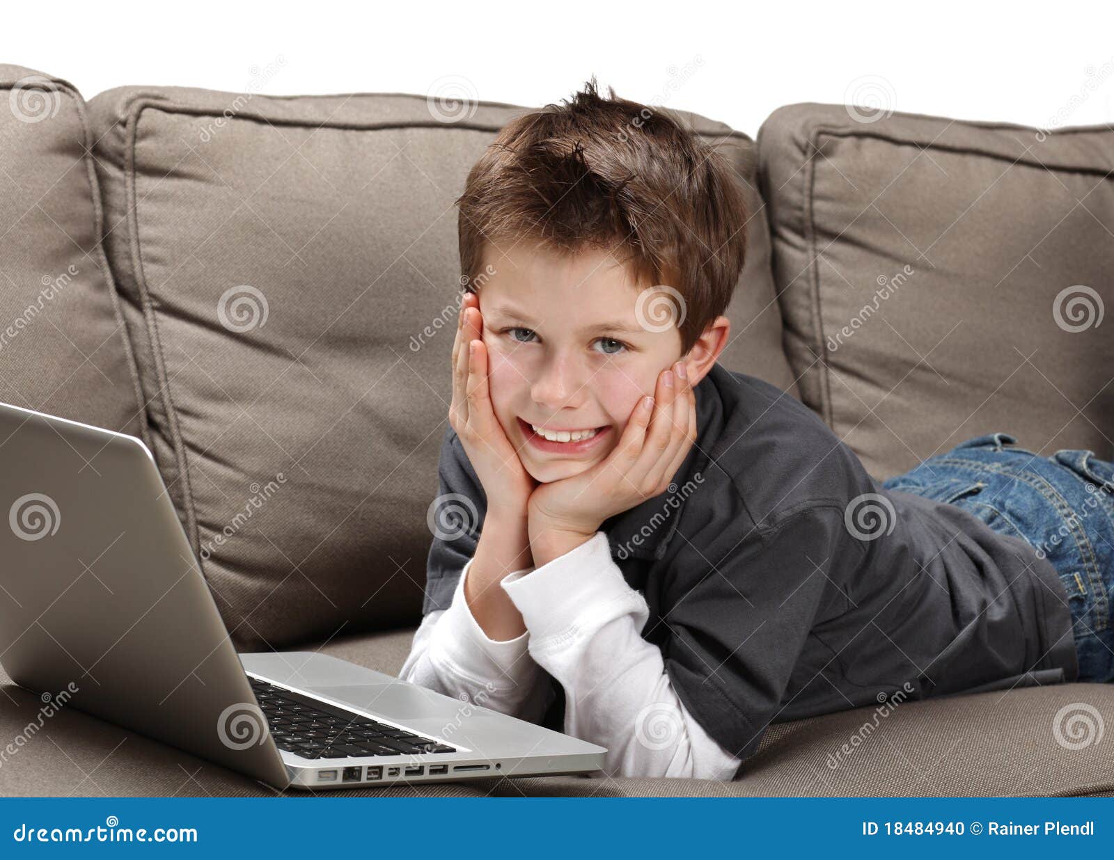 Boy with laptop stock photo. Image of human, caucasian - 18484940