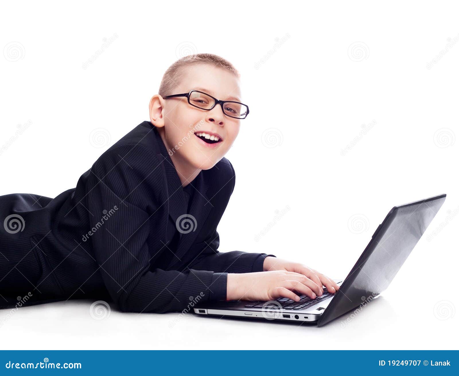 Boy with a laptop stock image. Image of handsome, cute - 19249707