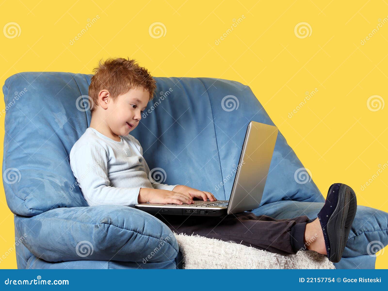 Boy with laptop stock photo. Image of preschooler, caucasian - 22157754