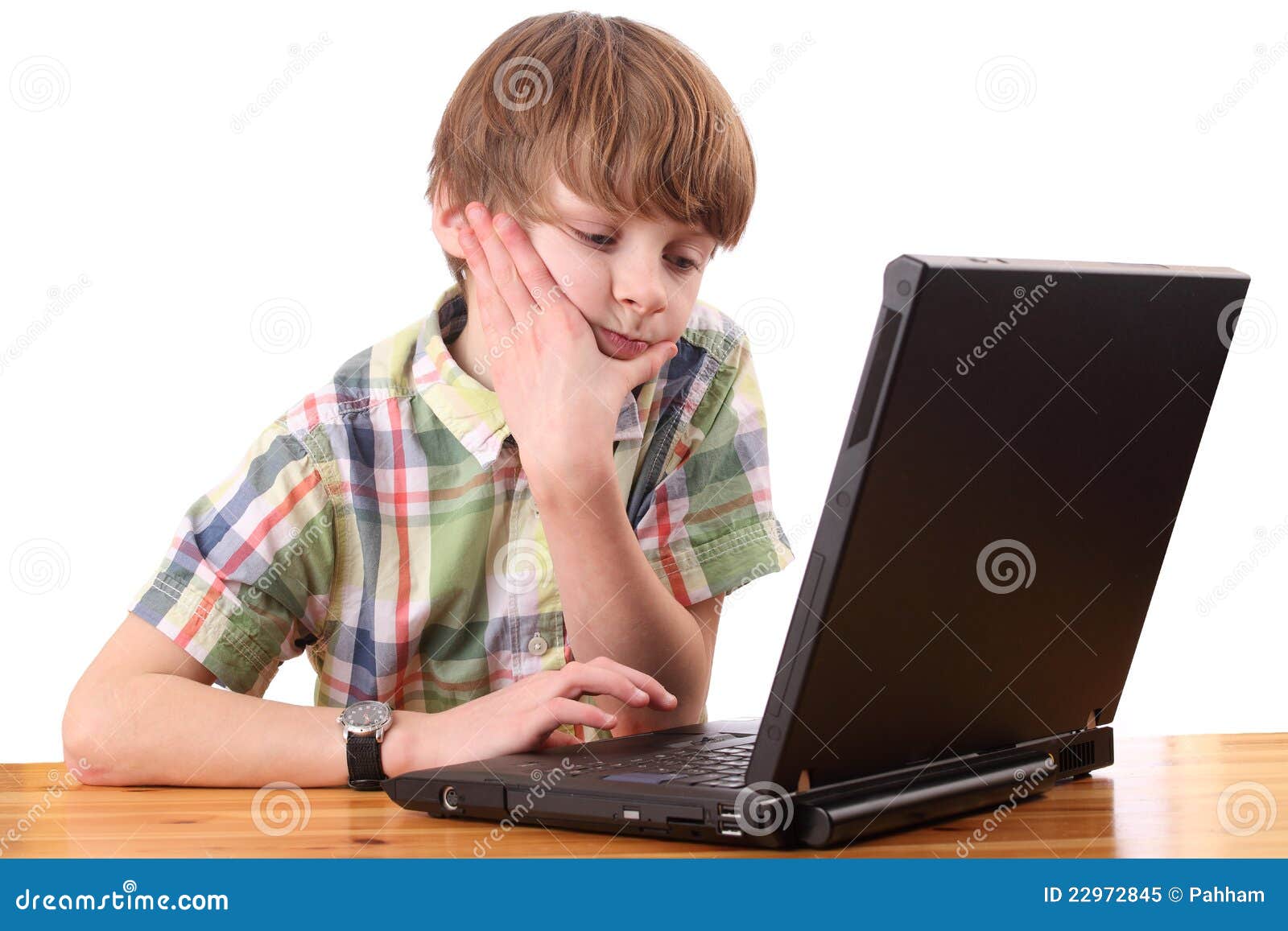 Boy with laptop stock image. Image of computer, person - 22972845
