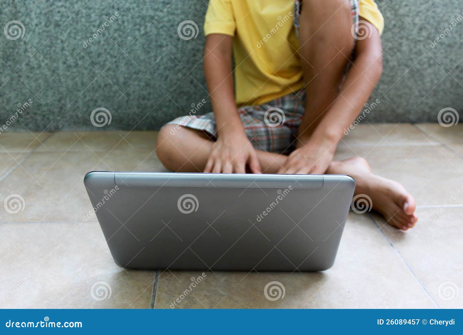 A boy with laptop stock image. Image of modern, working - 26089457