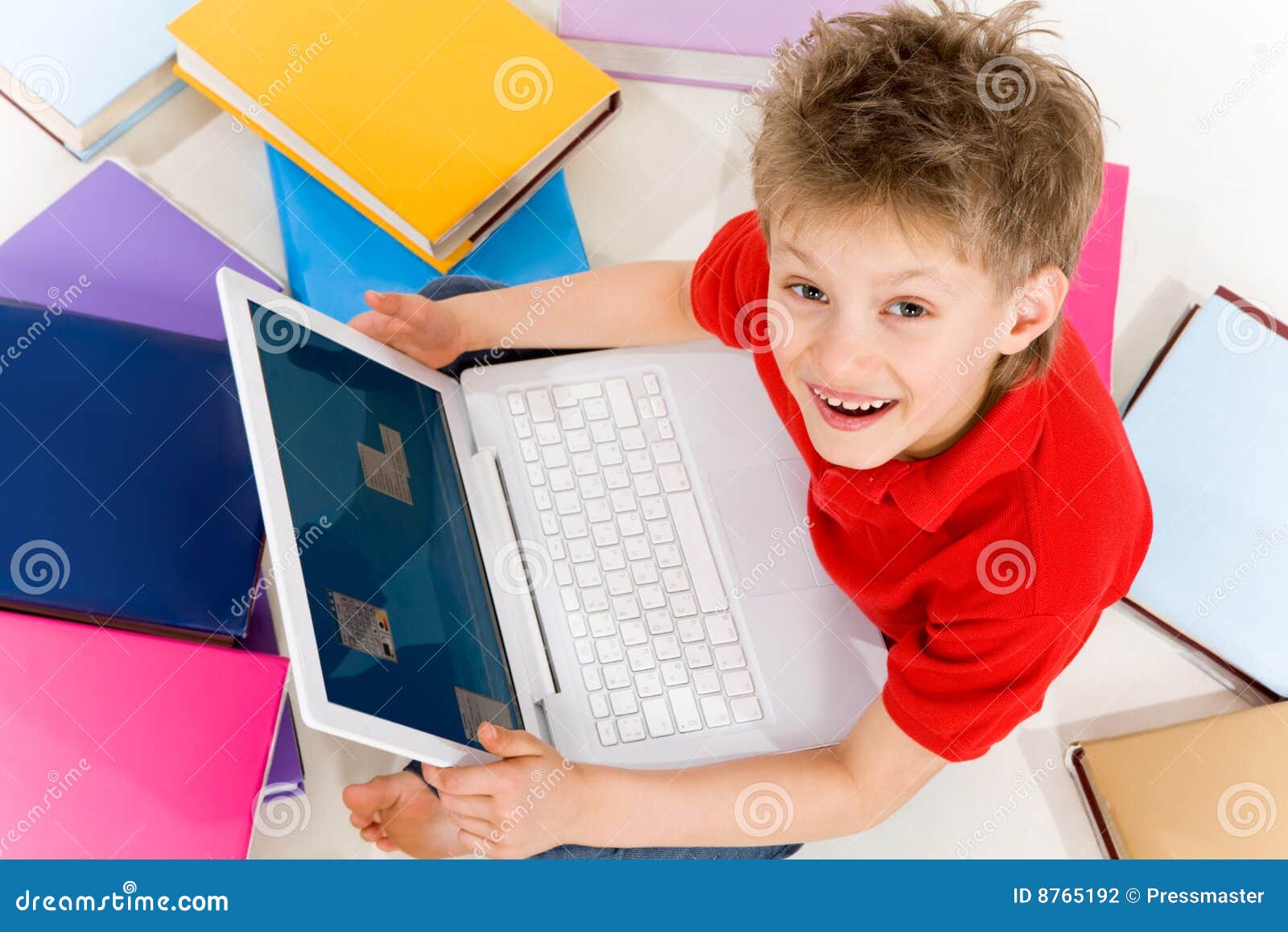 Boy with laptop stock photo. Image of keyboard, positive - 8765192