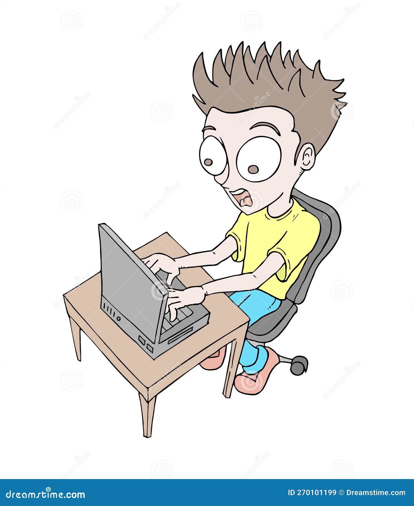 Boy with Laptop Illustration Stock Vector - Illustration of online ...