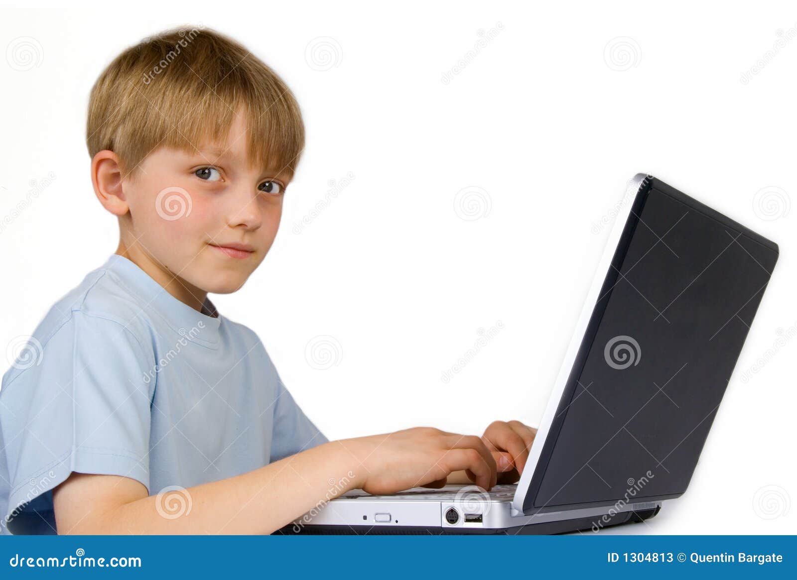 Boy with laptop, isolated stock image. Image of isolated - 1304813