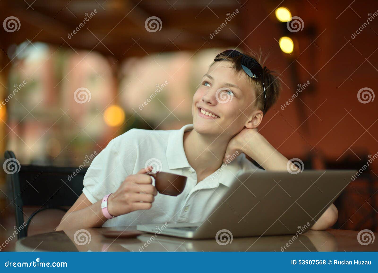 Boy with laptop stock photo. Image of lovely, natural - 53907568