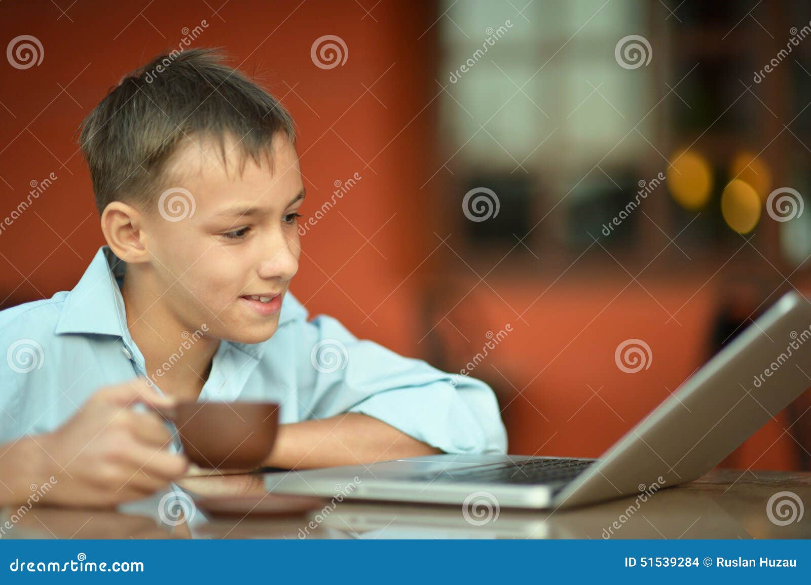 Boy with laptop stock photo. Image of childhood, looking - 51539284