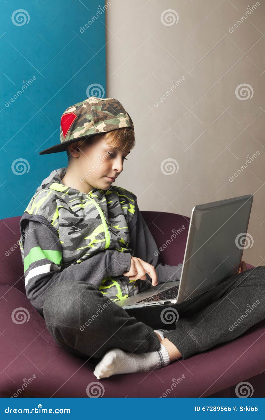 Boy with laptop stock photo. Image of caucasian, internet - 67289566