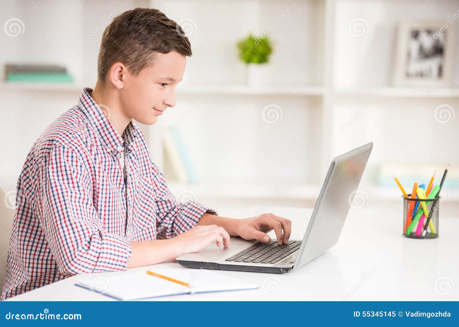 Boy with laptop stock image. Image of lifestyle, looking - 55345145